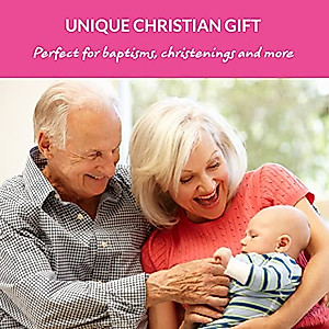 Baptism Gift for Baby Girl, Soft Pink Cotton Quilt Embroidered with 9 Bible Verses for Baby Shower, Christening, Dedication, Granddaughter, Goddaughter, Etc.