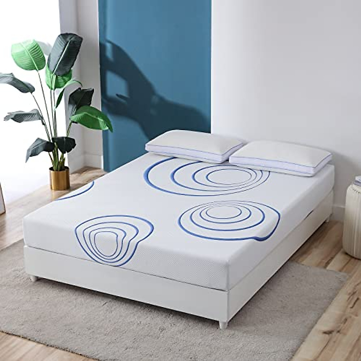 IULULU Full Mattress, 8 Inch Memory Foam Mattresses in a Box Medium Feeling, Bamboo Charcoal Gel Infused Bed in a Box with Fabric Cover, Made in USA, CertiPUR-US Certified, White,JI-SOFT-8F