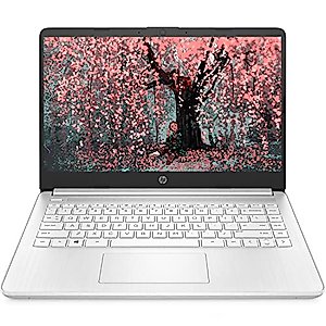 HP Premium 14-inch HD Thin and Light Laptop, Intel Quad-Core Processor, 16GB RAM, 64GB Storage, Long Battery Life, Webcam, Bluetooth, HDMI, Wi-Fi, Snow White, Windows 11 + 1 Year Microsoft 365