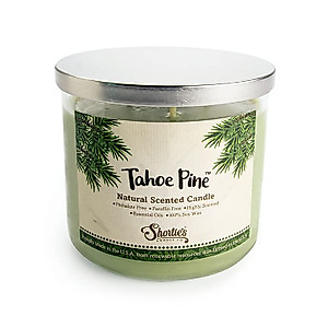 Tahoe Pine Scented Natural 3 Wick Candle, Essential Fragrance Oils, 100% Soy, Phthalate & Paraben Free, Clean Burning, 14.5 Oz.