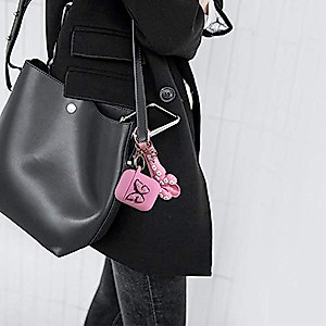 Heniu for Airpod Case, 3D Butterfly Silicone Airpods Case Cute Cover with Keychain Compatible for Apple Airpods 2&1 Charging Case-Pink
