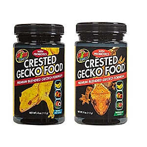 Zoo Med Crested Gecko Food Variety Pack, 2 4-Ounce Jars, Watermelon and Tropical Fruit Flavors