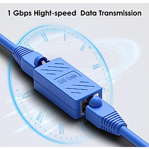 ZUZONG RJ45 Coupler Ethernet Extension Connector, Cat7 Cat6 Cat5e Ethernet Coupler Female to Female(Blue 5 Pack)