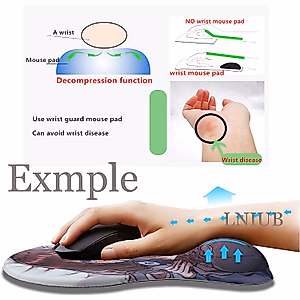 CVUWOXO Japanese Anime Girl Asada Shino 3D Mous pad, Silical Gel Oppai Mousepads with Wrist Rest Support, Relife Wrist Pain Design for Otaku's Gaming Mice Pad (Blue)