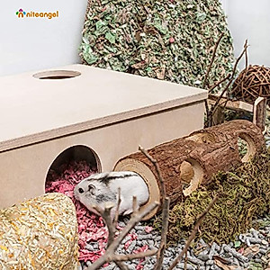 Niteangel Natural Wooden Hamster Mouse Tunnel Tube Toy Forest Hollow Tree Trunk