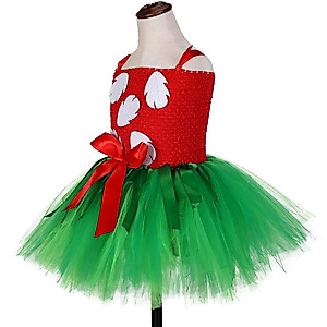Tutu Dreams Toddler Halloween Costume Hawaiian Dress Girls Hula Luau Dancer 100th Day of Schhol Holiday Pageant Birthday Party (Red, 3-4T)