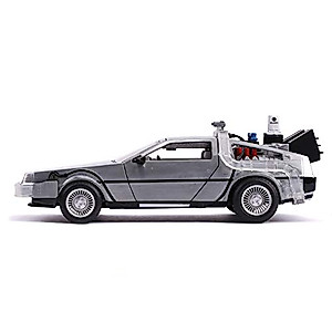 Jada 1:24 Diecast Back to The Future 2 Time Machine with Lights,Silver