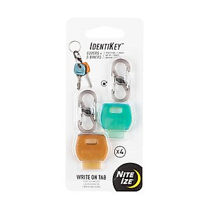 Nite Ize Identikey Covers + S-Biner Key Clips, Write-On Universal Key Covers for Quick Key Identification + Attachment to Key Chain, Multiple Colors