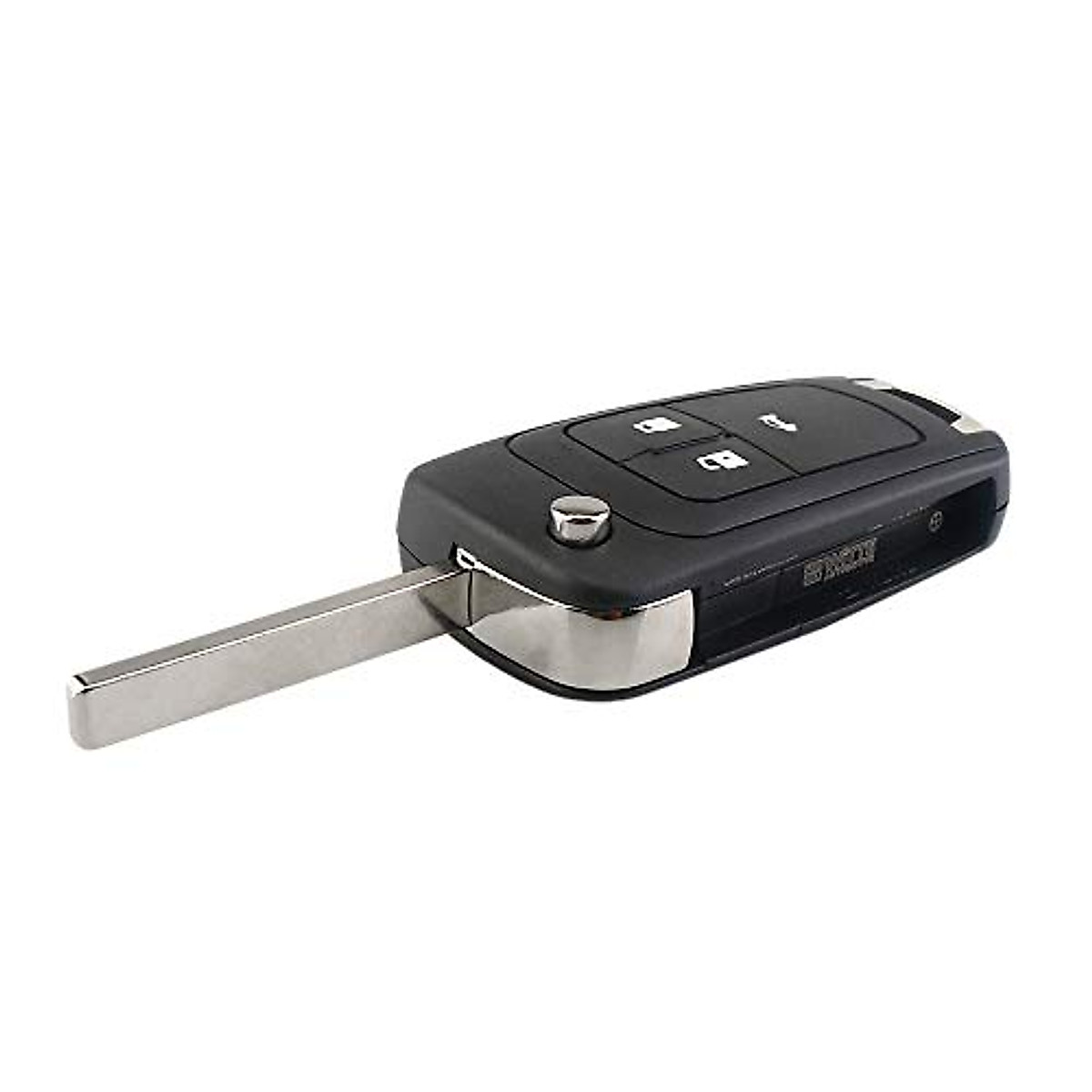 Dewangli Replacement Flip Folding Key Fob Case Cover fit for 2010 2011 2012 2013 2014 Chevy Chevrolet Camaro Cruze Malibu Equinox Sonic Impala Remote Key Fob Shell OHT01060512 (3 Button) (3 Button)