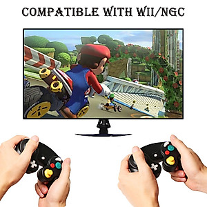 Reiso 2 Packs NGC Controllers Classic Wired Controller for Wii Game cube(Moss green and Deep green)