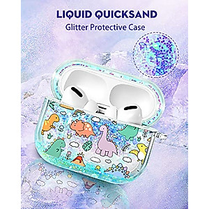 Kokaaee for Airpod Pro & Pro 2 Case Cover Cute Funda Kawaii Women Aesthetic Protector Girls Girly Liquid Glitter Bling Sparkly Design Estuche Keychain Y2K for Apple Airpod Pro 1/2 Cases