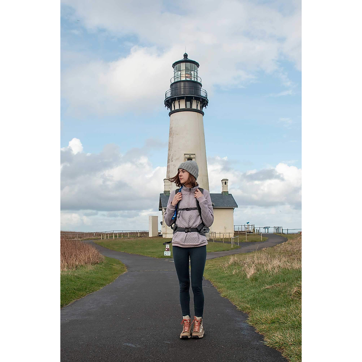 CamelBak Women's Shasta Hike Hydration Pack - Integrated Rain Cover , Castlerock Grey/Lake Blue, 100 oz