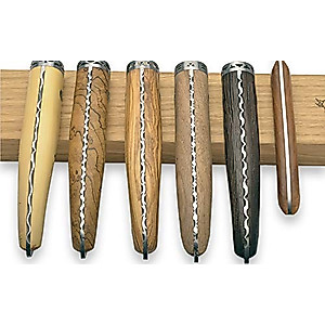 Laguiole en Aubrac Cuisine Gourmet Stainless Fully Forged Steel Made In France Complete 7 Piece Premium Kitchen Knife Magnetic Block Set With Mixed Wood Handles