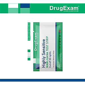 5 Pack - DrugExam Made in USA Highly Sensitive Marijuana THC Testing Drug Test Strip Kit - Drug Test with 50 ng/mL Cutoff Level for Detecting Any Form of THC in Urine up to 35 Days. Urine Test Strips