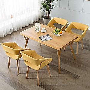 ivinta Modern Dining Room Chair Set of 2 for Kitchen, Mid-Century Upholstered Fabric Accent Chair with Solid Wood Legs