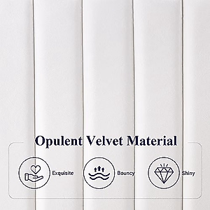 Allewie Full Bed Frame, Velvet Upholstered Platform Bed with Adjustable Vertical Channel Tufted Headboard, Mattress Foundation with Strong Wooden Slats, Box Spring Optional, Easy Assembly, Off-White