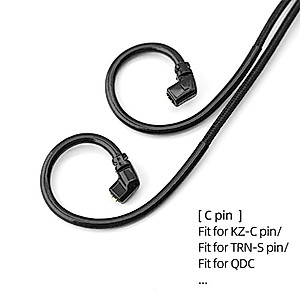 FAAEAL Replacement Cable 2.5mm/3.5mm/4.4mm Earphones Upgrade Cable for KZ EDX ZEX ZSN ZS10 PRO ZAS Zax DQ6S ZES EDS GK G5 GS10 UE RRM CCA CA16 Pro TRN MT1 Pro Headphone Cable (C Pin with 3.5mm Jack)