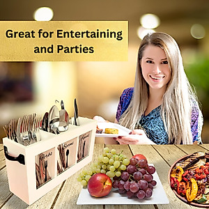 Eden & Rose Home Wooden Cutlery Caddy (White)