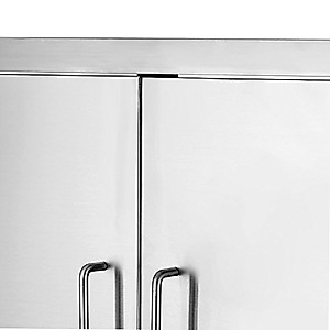 ZBPRESS 28W X 19H inch BBQ Island Double Door Flush Mount 304 Stainless Door Double Access BBQ Door Double Door