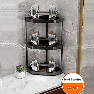 3-Tier Corner Bathroom Organizer Countertop Black Under Sink Organizers and Storage shelves Shelf Cabinet For Kitchen/Bedroom/Office