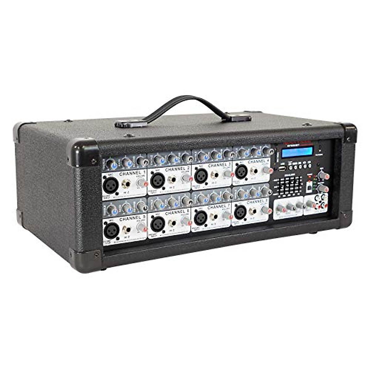 Rockville RPM80BT 2400w Powered 8 Channel Mixer/Amplifier w/Bluetooth/EQ/Effects