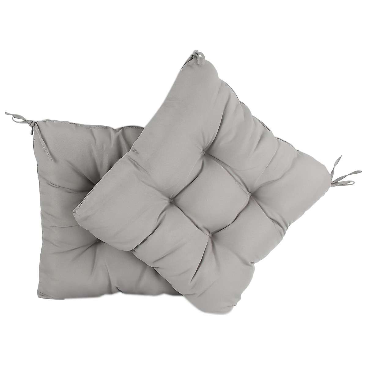 Leeymoo Square Outdoor/Indoor Seat Cushion 20x20, 2 Pack Tufted Patio Furniture Chair Pads with Thick Form Filled