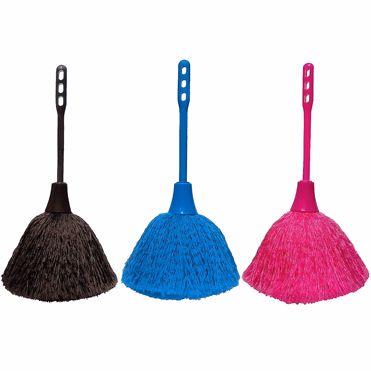 M-jump 3 Pack Microfiber Delicate Duster,Comfortable Non Slip Handle, 3 Colour Washable Dusting Brush for Blinds Kitchen Keyboard Office