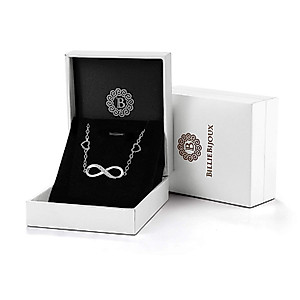 Billie Bijoux Womens 925 Sterling Silver Infinity Endless Love Symbol Charm Adjustable Bracelet for Women