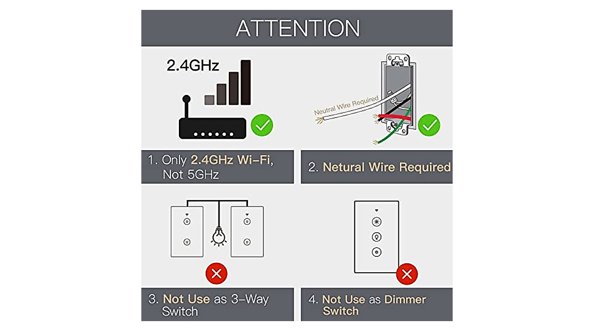 WiFi Smart Wall Switch 2-Gang - App & Voice Control | MOES