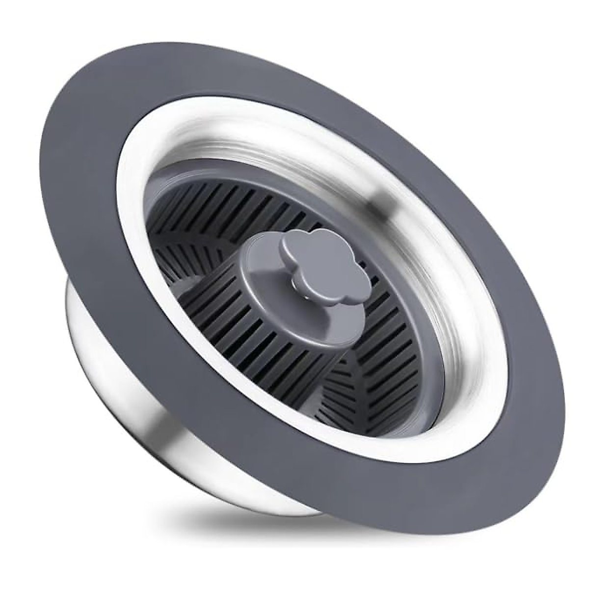3-in-1 Upgarded Kitchen Sink Drain Stopper &Stainer Combo - Pop-Up Anti-Clog Basket for Fast Drainage , Includes 3 Reuseable Filters
