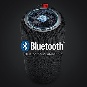 Monster S310 Bluetooth Speaker, Portable Bluetooth Speaker, 30W True Wireless Stereo Pairing Deliver Dynamic Sound, Waterproof Speaker, Bluetooth 5.2 Built-in Mic, 24H, for Family Outdoor