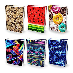 Book Sox Stretchable Book Cover: 6 Print Value Pack. Fits Most Hardcover Textbooks up to 9 x 11. Adhesive-Free, Nylon Fabric School Book Protector Easy to Put On Jacket wash Re-use (Ultra Print2020)