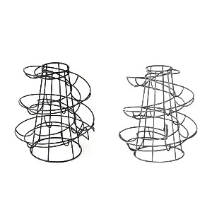FAMKIT Egg Skelter Dispenser Rack Spiral Design Metal Egg Skelter Freestanding Wire Chicken Egg Storage Organizer Display Holder