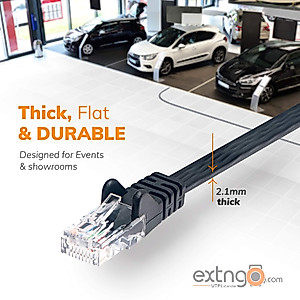 Retractable Network Cable Extender, 50 Ft (15 Meter) CAT 6 Ethernet Cable Flat-Portable 1Gbps Data Speed-Swiftly Setup Temp Networks-Cascadable Male-Female RJ45 Connector-UTP Cable Reel