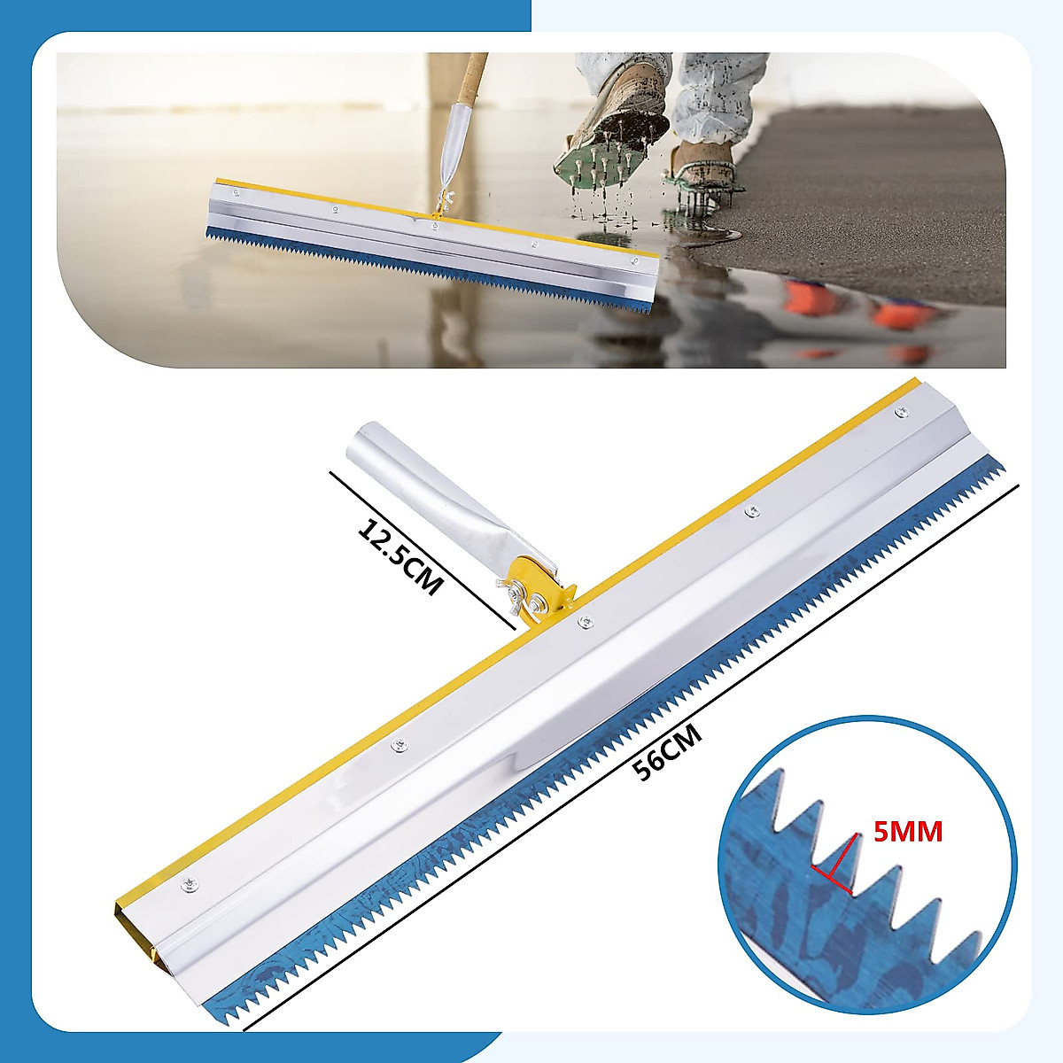 Self-Levelling Tool Kit Self Leveling Concrete Tool Kit Cement Floor Construction Tools with Spike Shoes Roller Needle Length 28mm