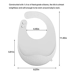 PandaEar 3 Pack Super Light Silicone Baby Bibs for Boys Girls| Waterproof Baby Bibs with Pocket Food Catcher, Soft Adjustable Silicone Feeding Bibs