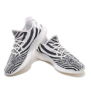 adidas Men's Yeezy Boost 350 V2, White/CORE Black/RED, 9.5 M US