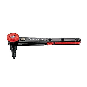 ENGINEER DR-05 Offset Ratchet Screwdriver Ideal for work in a narrow space, Quick Rotation Knob (Made in Japan)