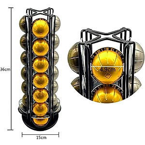 Miuly Coffee Capsule Holder For Nespresso Vertuoline, Coffee Capsule Stands Rotating Pod Rack holds 28 Nespresso Vertuo Pods, Black