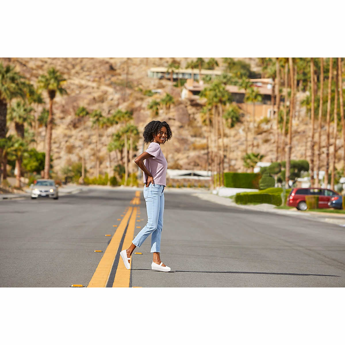 Glolily ELLE Mary Jane Women's Slip-On Comfort Flats - Black Leather, Size 8