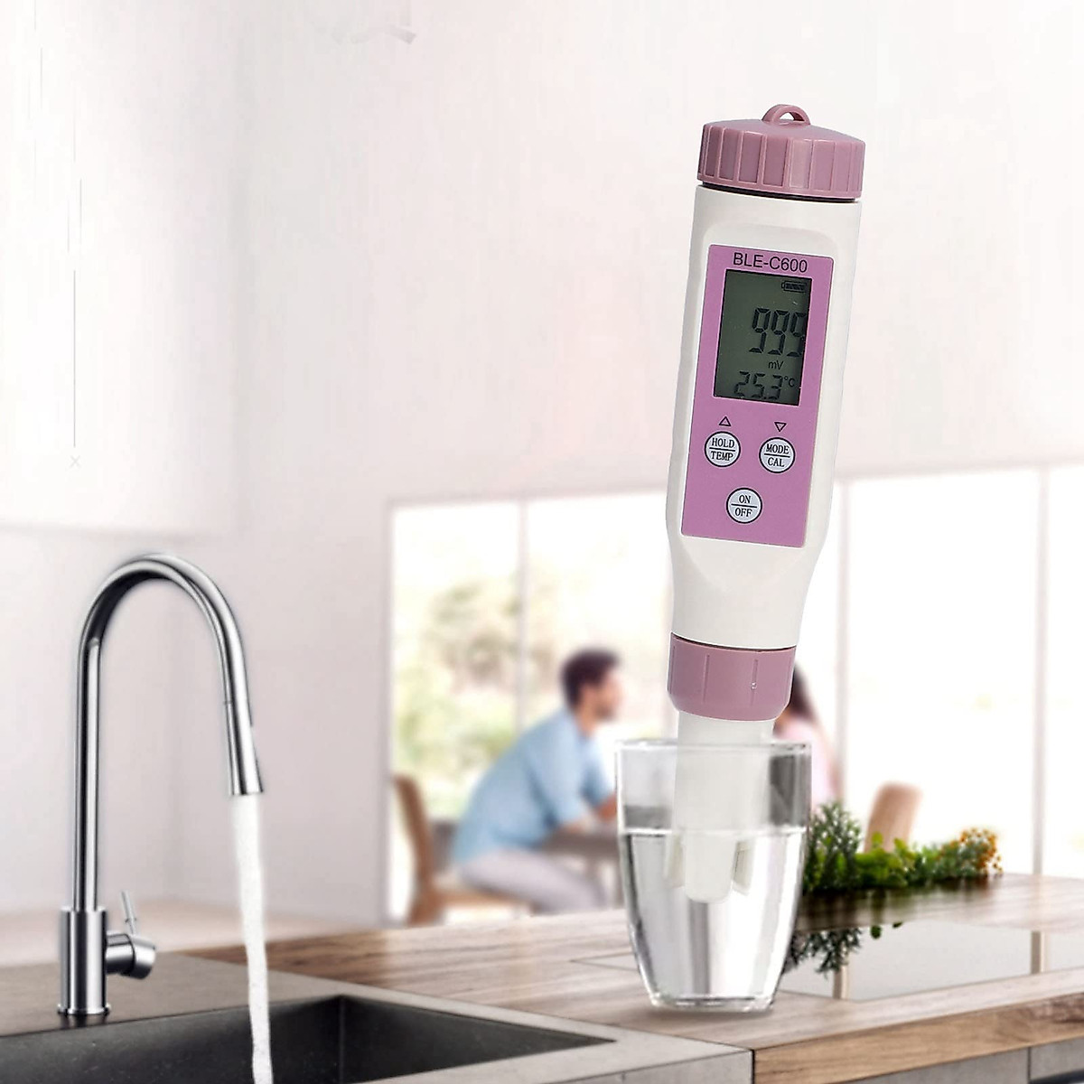 7 in 1 Bluetooth Water Quality Tester Automatically Save Data PH EC ORP Waterproof Salinity Meter for Water Fish Drinking Water, Sewage Treatment