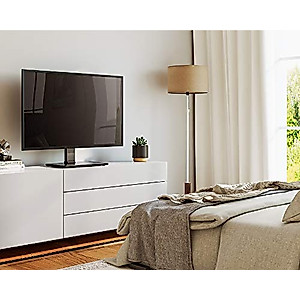 FITUEYES Universal TV Stand Table Top TV Stand for 27-55 inch LCD LED TVS Height Adjustable TV Base with Tempered Glass Base Wire Management VESA 400x400mm Holds up to 88 Pounds