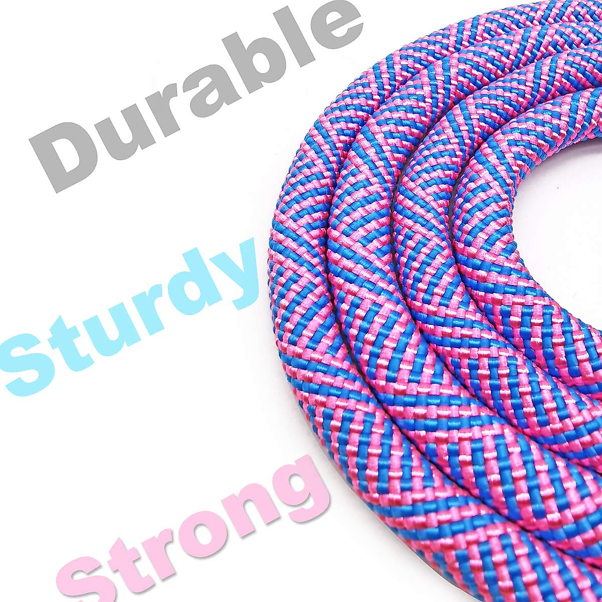 Mycicy Double Dog Leash Coupler, Extension Rope for Two Dogs, No Tangle Dual Dog Lead Splitter for Small Medium Dogs 10-35 lbs (1/3" X 33"- Pinkblue)