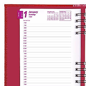 Brownline 2023 CoilPro Daily/Monthly Planner, Appointment Book, 12 Months, January to December, Twin-Wire Binding, 8" x 5", Bright Red (CB634C.RED-23)