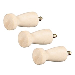 uxcell Wall Hooks Screw-On Solid Wood Hook Coat Hook Shaker Pegs Decorative Wall Mount Hook 22mmx48mm(DxL) No Paint, 3pcs