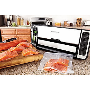 FoodSaver Vacuum Sealer Machine with Express Vacuum Seal Bag Maker with Sealer Bags and Roll and Handheld Vacuum Sealer for Airtight Food Storage and Sous Vide, Silver