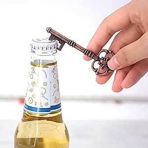 Makhry 52pcs Skeleton Key Bottle Opener Wedding Favors for Guests Personalized Souvenir Set with Thank You Gift Cards and Ribbons for Wedding Bridal Shower Party Favors(Copper)