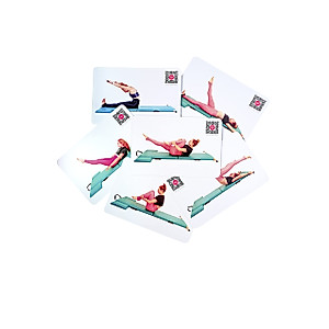 OnlinePilatesClasses Mat Pilates Workout Cards with Video Tutorials, 42 All-Level Exercise Flash Cards Ideal for Yoga, Abs, Core Workouts and Fitness Enthusiasts, No Equipment Needed
