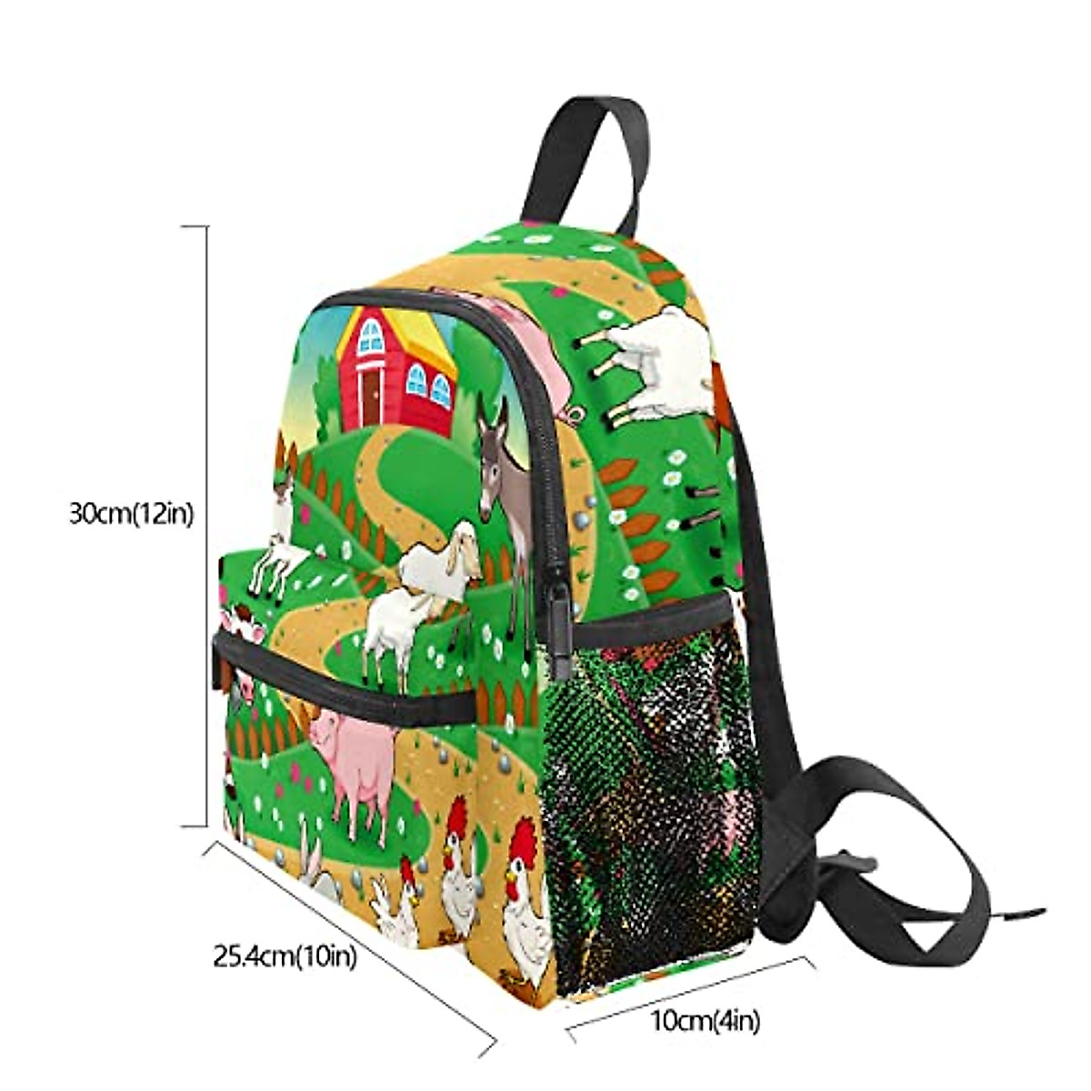 Girls Cute Mini Backpack Farm Animal Rabbit Chicken Cow Sheep Pig Horse Small Backpack School Bag Lightweight Preschool Backpacks Fashion Backpack Purse for Women Travel Bag Daypack for Girls Boys