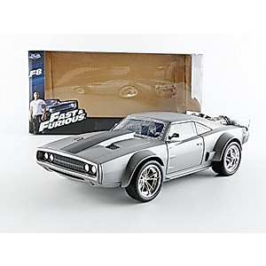 JADA Toys Fast & Furious 1:24 Dom's Ice Charger Die-cast Car, Toys for Kids and Adults, Silver (98291)